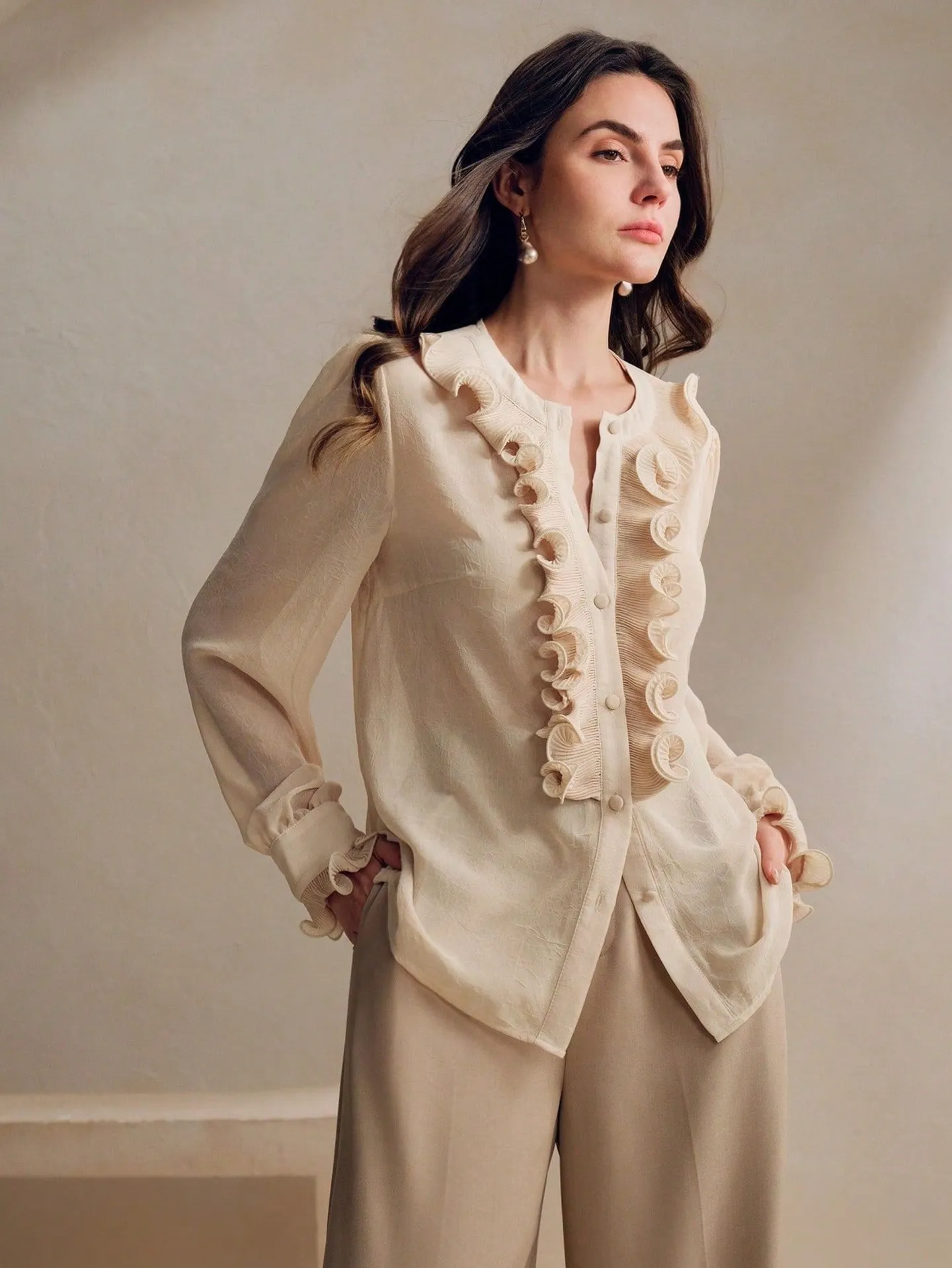 Ruffle Placket Blouse | Savana | Bestsellers